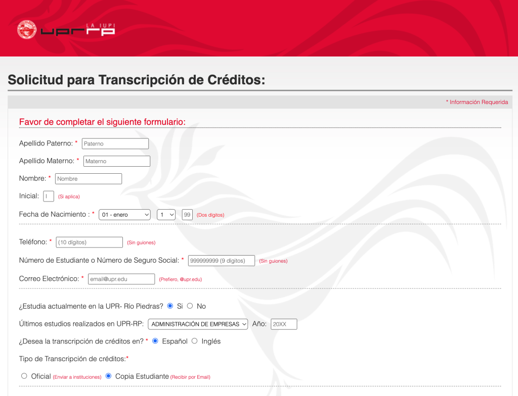 Solicitudes y Certificaciones – Oficina del Registrador
